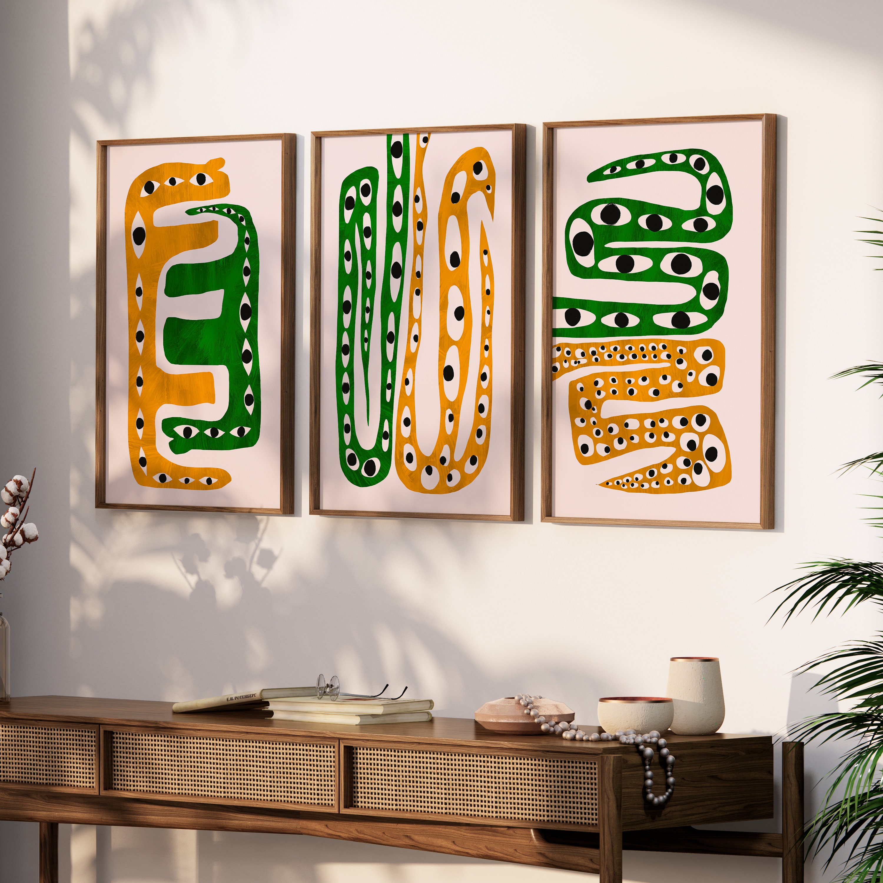 Abstract Snakes Gallery Wall Printable Art Curated Vibrant - Etsy