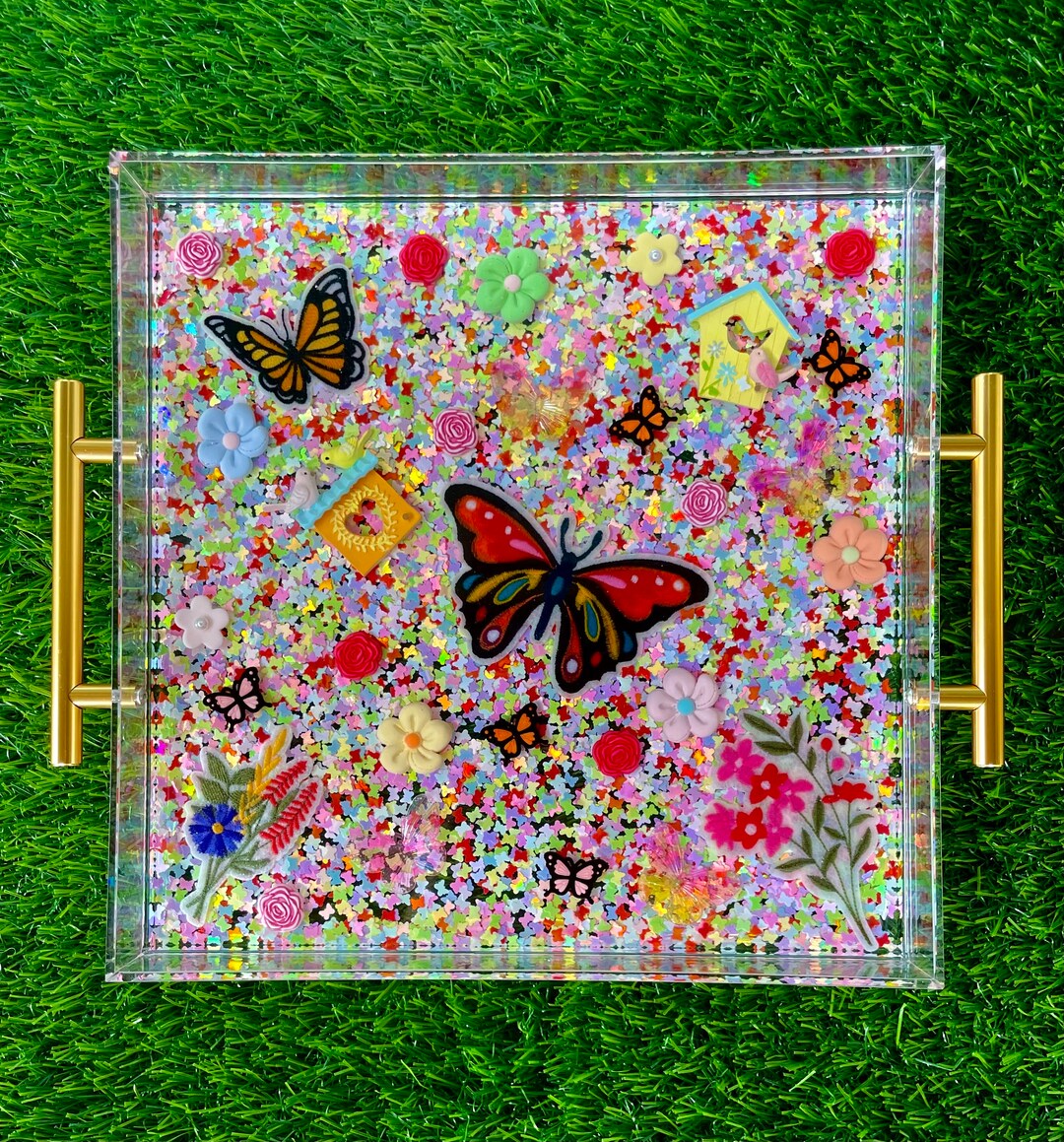 Sunny Day Butterfly and Bird Tray ! - Etsy