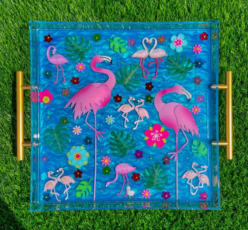 Flamingo Tray - Etsy