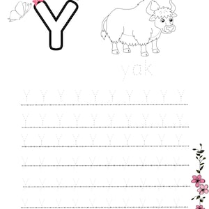 Printable Alphabet Tracing Worksheet, Preschooler and Kindergarten - Etsy