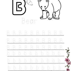 Printable Alphabet Tracing Worksheet, Preschooler and Kindergarten - Etsy