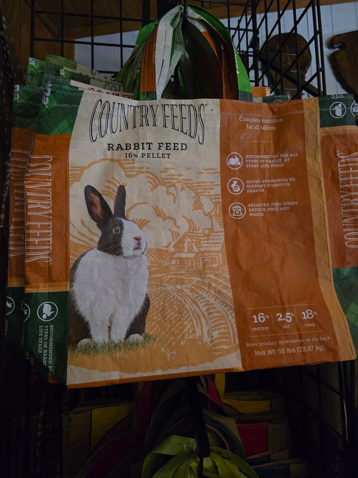 Upcycled Feed Sack Grocery Bags - Etsy