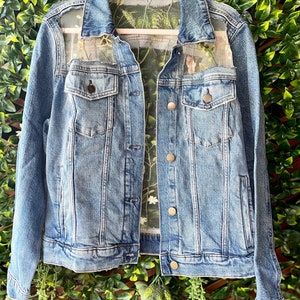 Boho Oversized Sheer Lace Embroidered Denim Jacket - Etsy New Zealand
