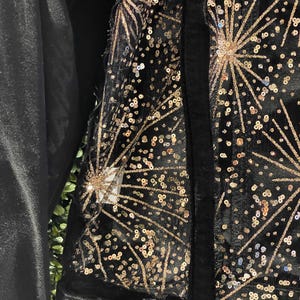 Boho Oversized Sheer Glitter Embroidered Black Denim Jacket - Etsy