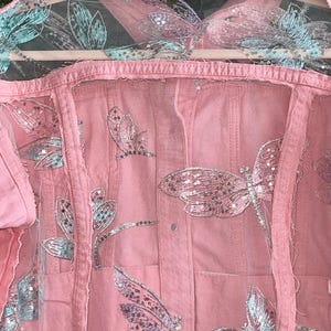 Boho Oversized Sheer Embroidered Sequin Firefly Pink Denim Jacket - Etsy