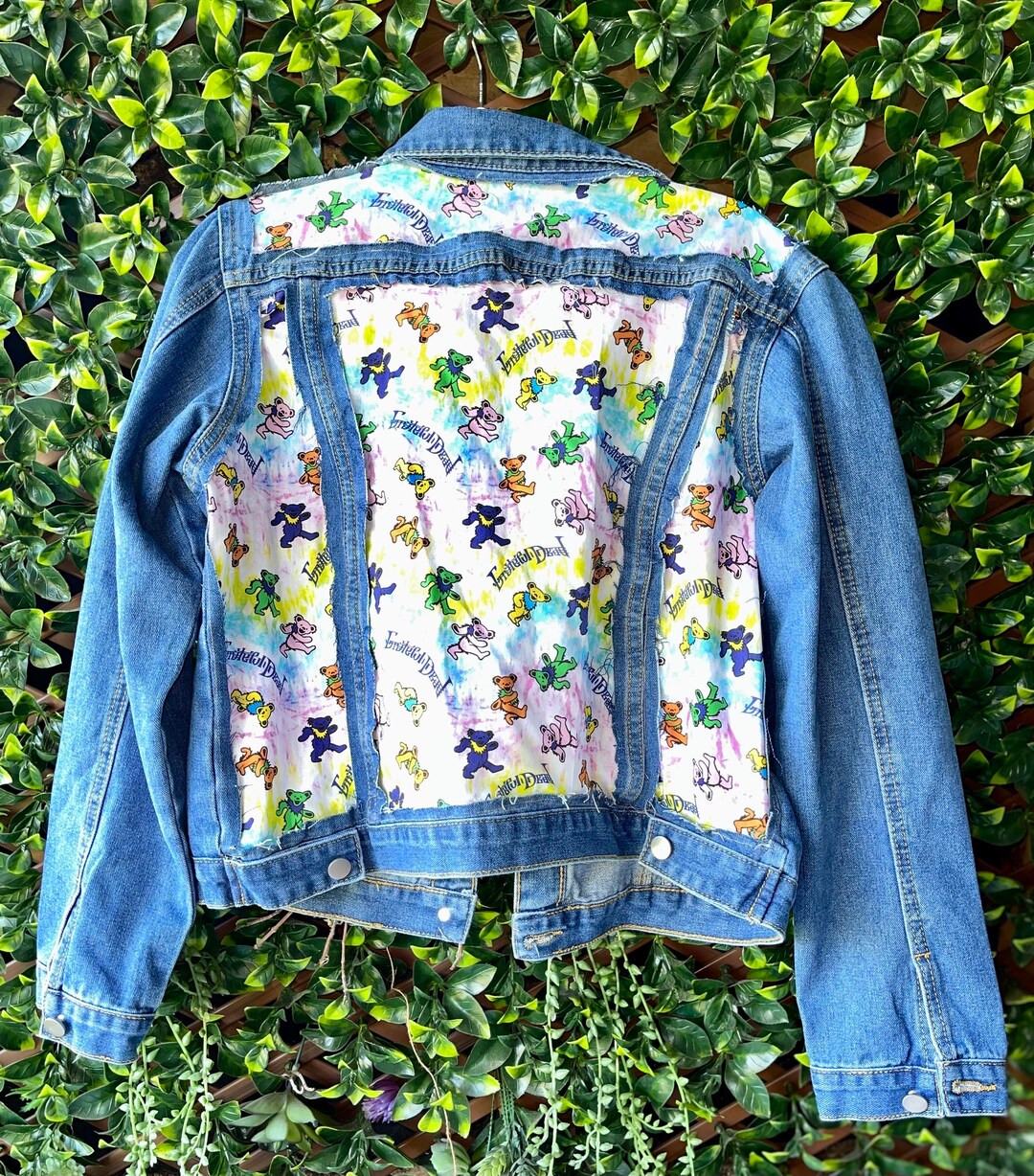 Cropped Grateful Dead Denim Jacket - Etsy