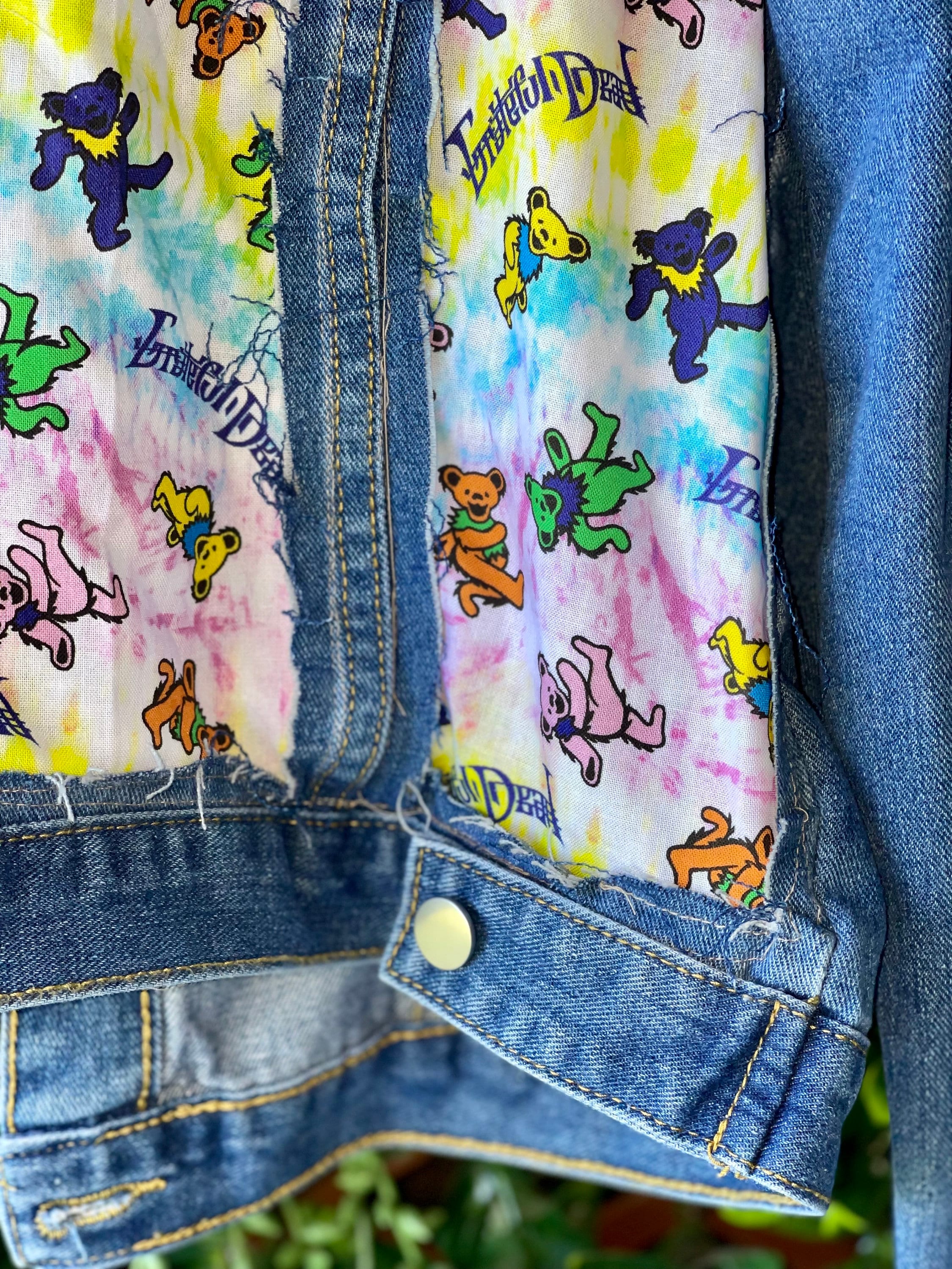 Cropped Grateful Dead Denim Jacket - Etsy