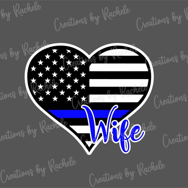 Thin Blue Line Heart - Etsy