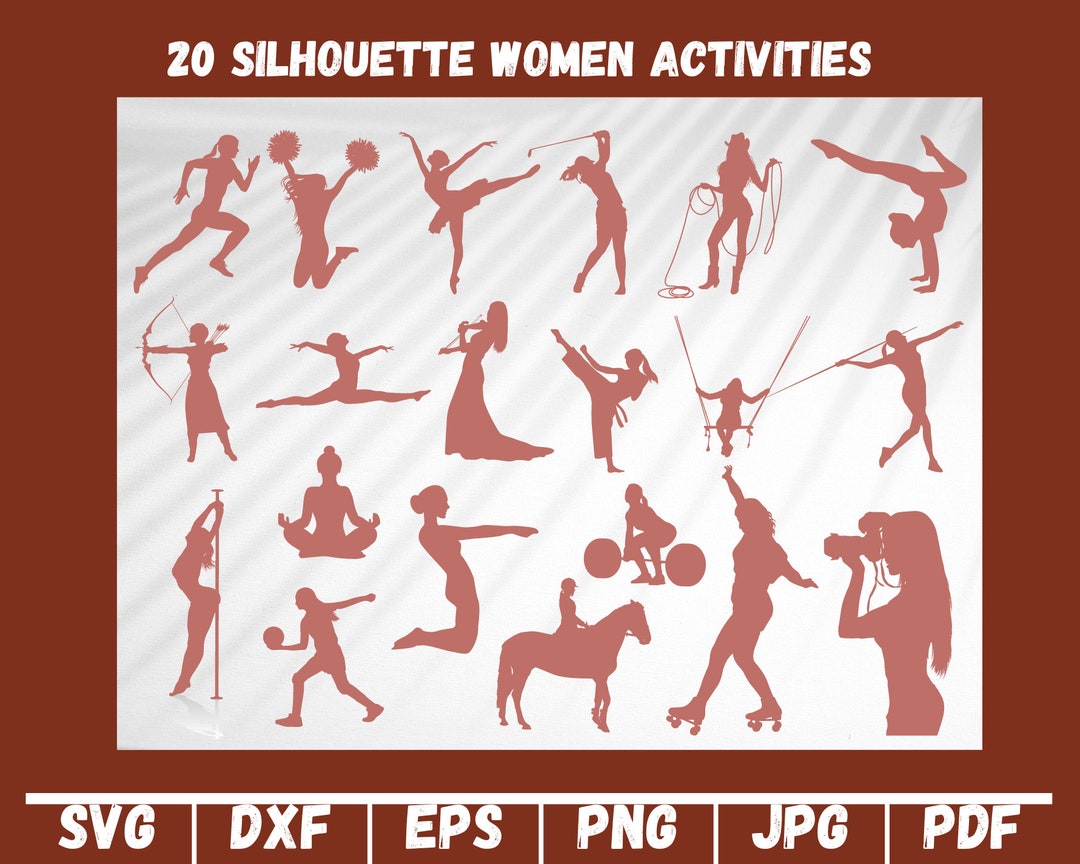 20 Women Activities Silhouette SVG Hobbies SVG Bundle - Etsy