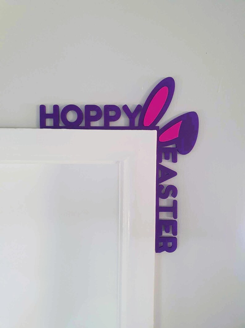 Easter Door Topper Decoration 'hoppy Easter' Bunny Ears Interior Decor ...