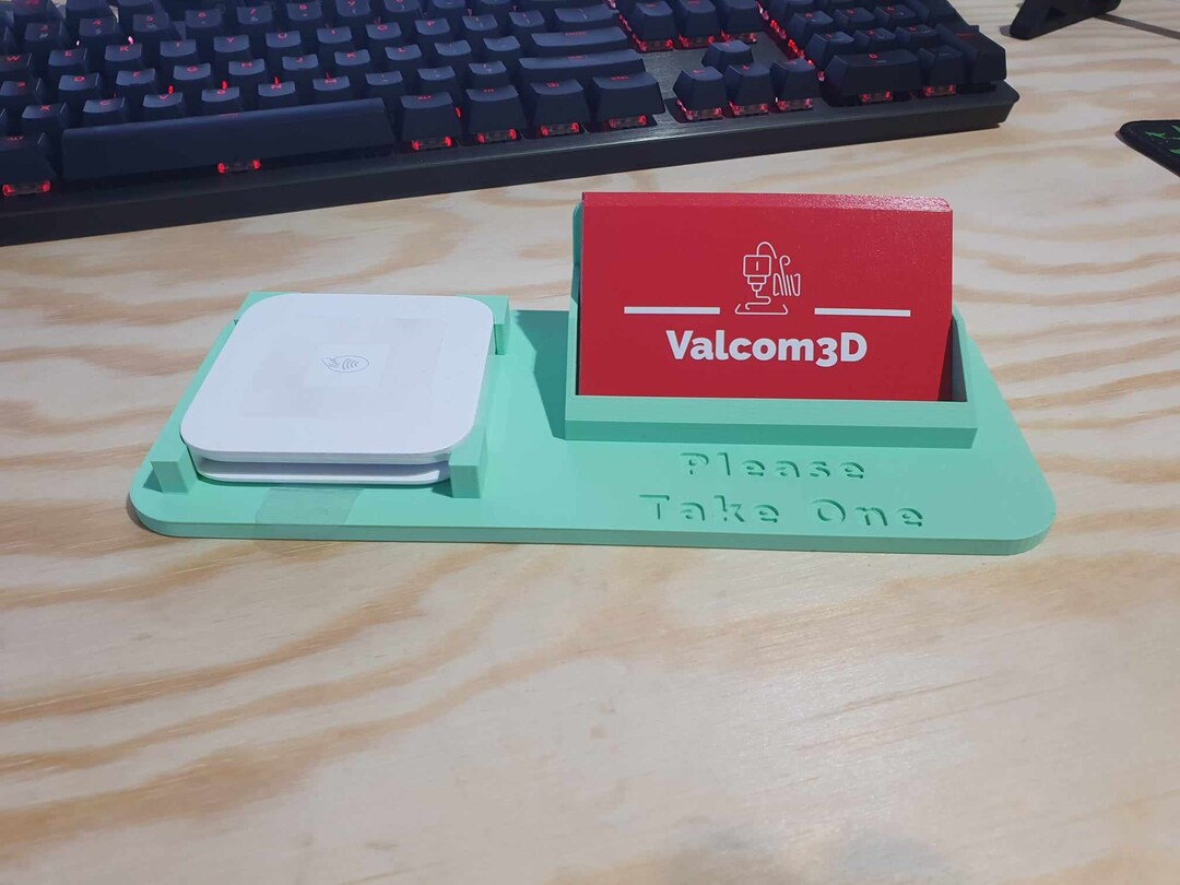 3D Printed Square Card Reader & Business Card Holder for First and ...