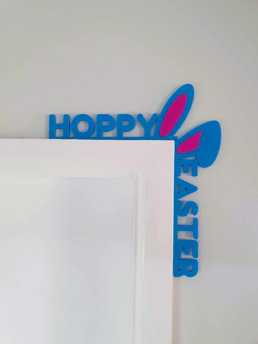 Easter Door Topper Decoration 'hoppy Easter' Bunny Ears Interior Decor ...
