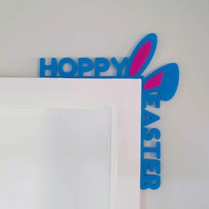 Easter Door Topper Decoration 'hoppy Easter' Bunny Ears Interior Decor ...