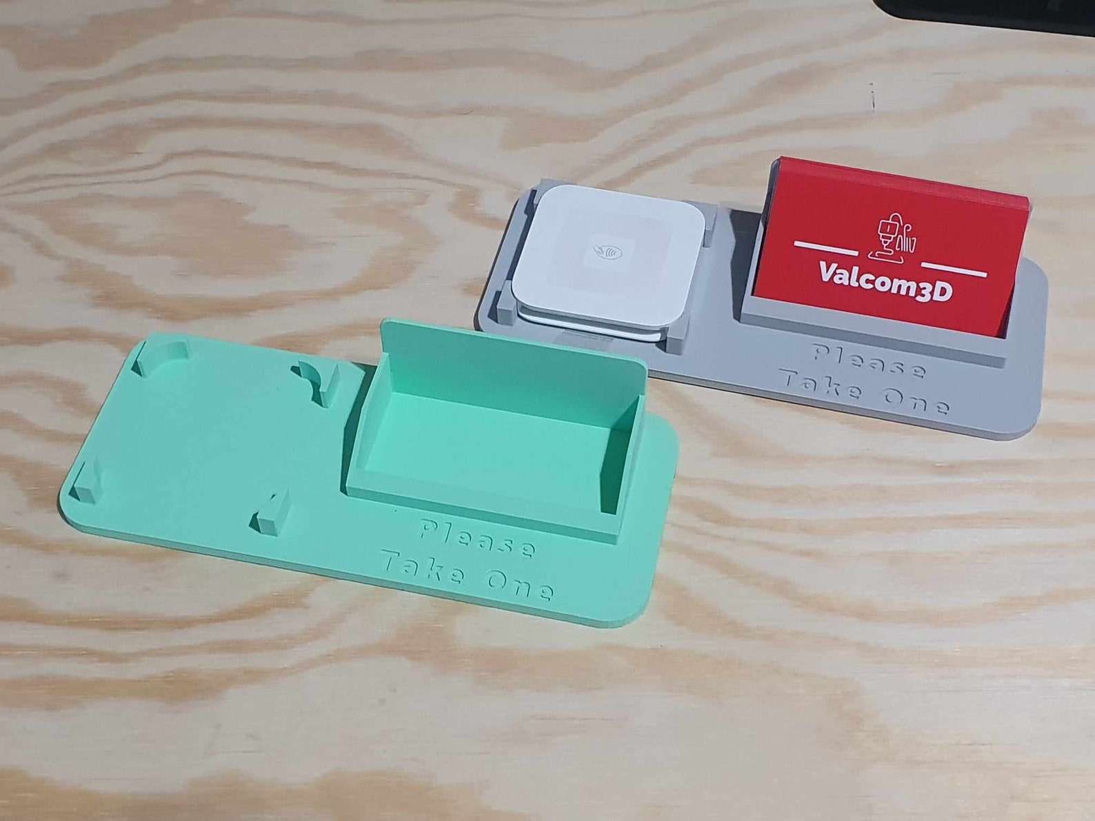 3D Printed Square Card Reader & Business Card Holder for First and ...