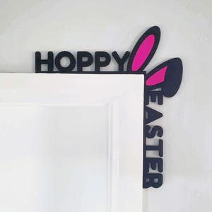 Easter Door Topper Decoration 'hoppy Easter' Bunny Ears Interior Decor ...
