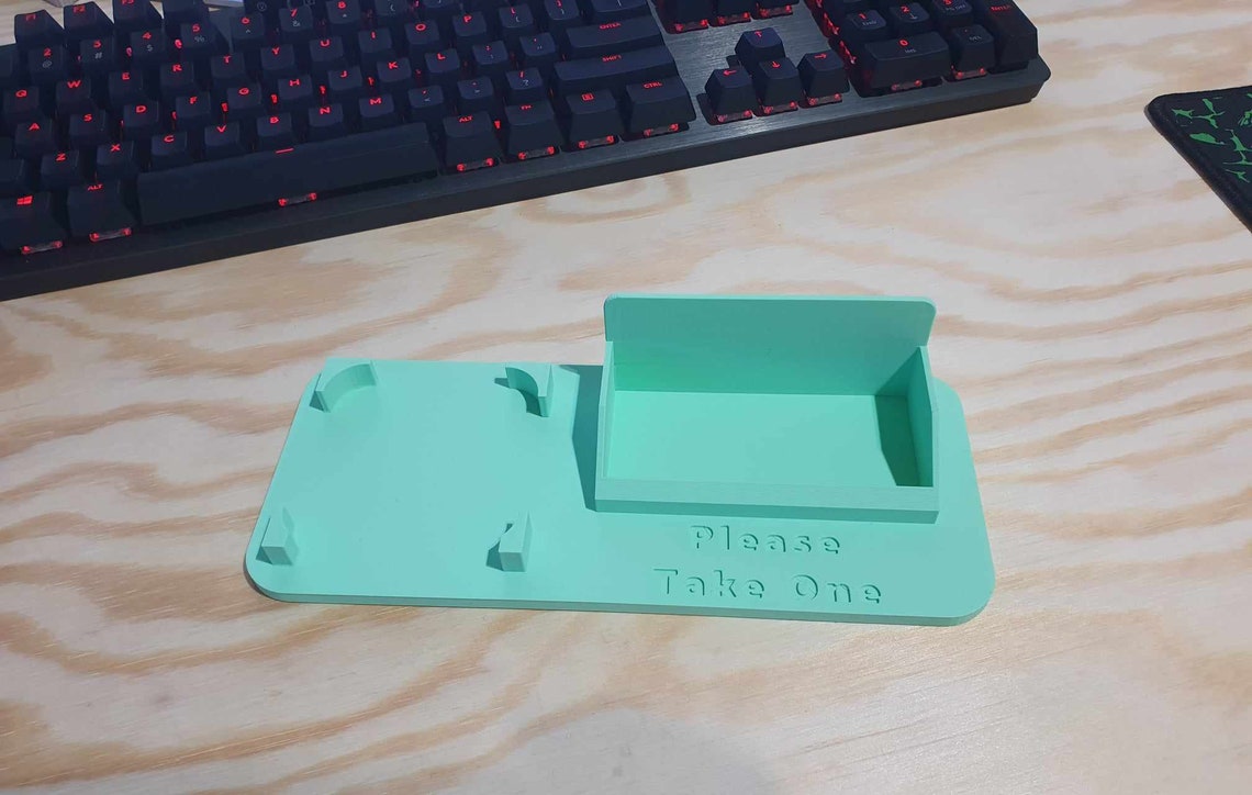 3D Printed Square Card Reader & Business Card Holder for First and ...