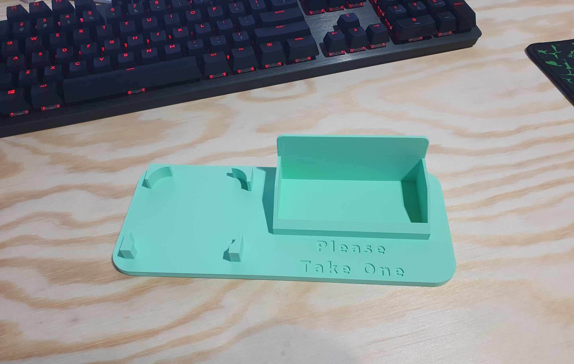 3D Printed Square Card Reader & Business Card Holder for First and ...