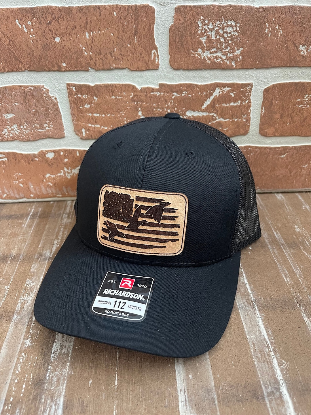 Duck Hunting Leather Patch Hat, Goose Hunting Leather Patch Hat ...