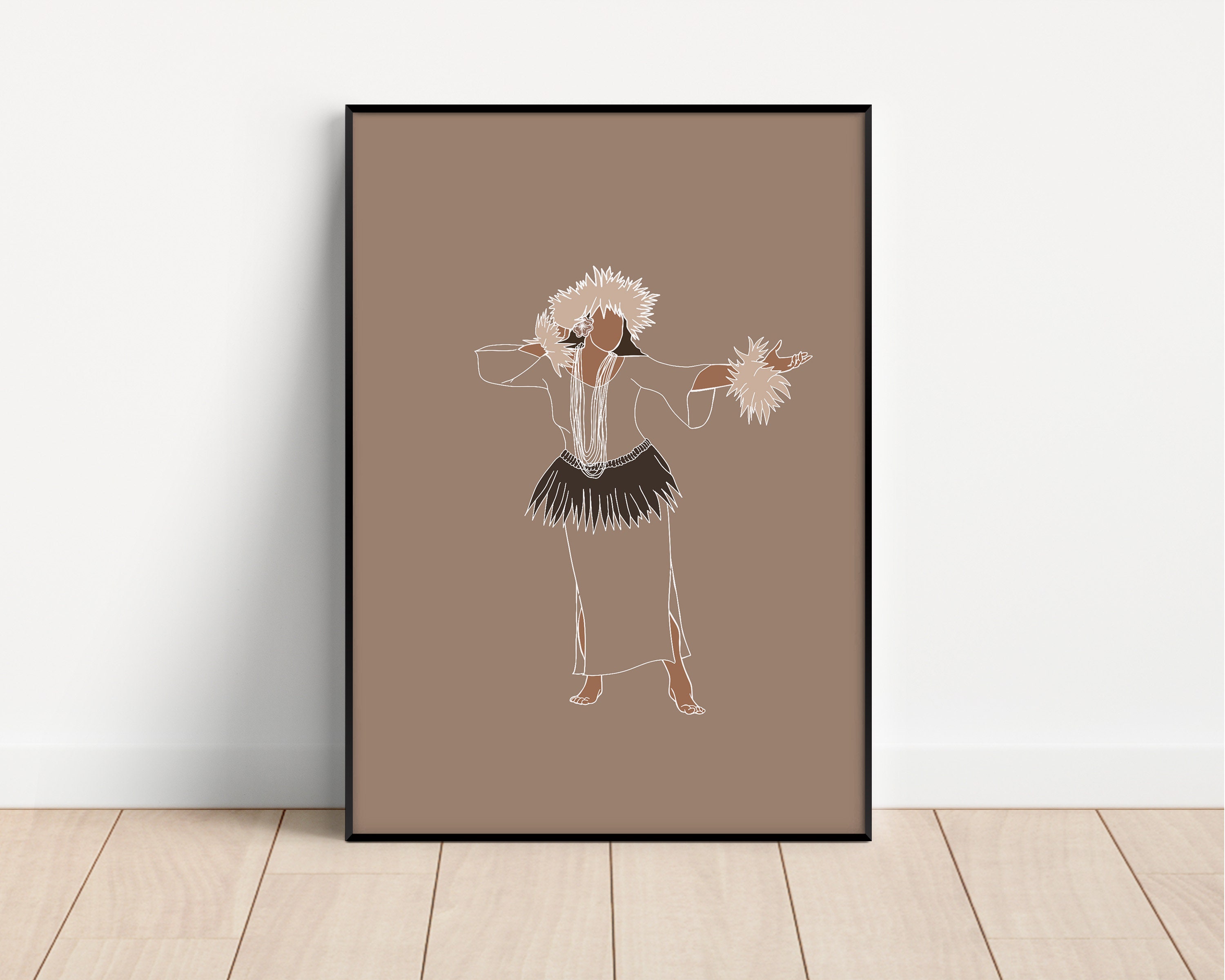 Niuean Girl island Girl Series Polynesian Pacific Island Print Browns ...