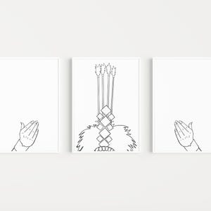 Samoan Taupou Girl Art Print: Pacific Island Dance, Black and White ...