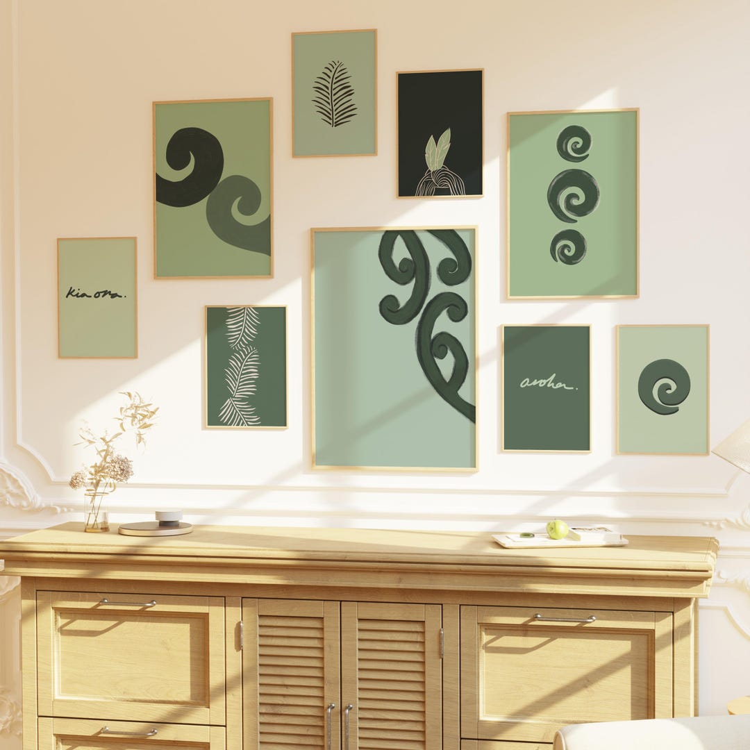 Maori | 10 X Polynesian and Pacific Island Modern Art Pattern| Green ...