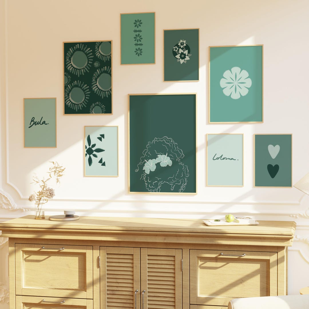 Fijian | 9 X Melanesian and Pacific Island Modern Art Pattern| Teal ...