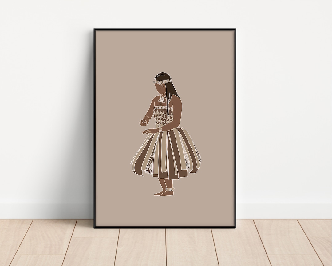 Tuvalu Girl Dance Print: Polynesian Art, Pacific Island Decor (digital ...
