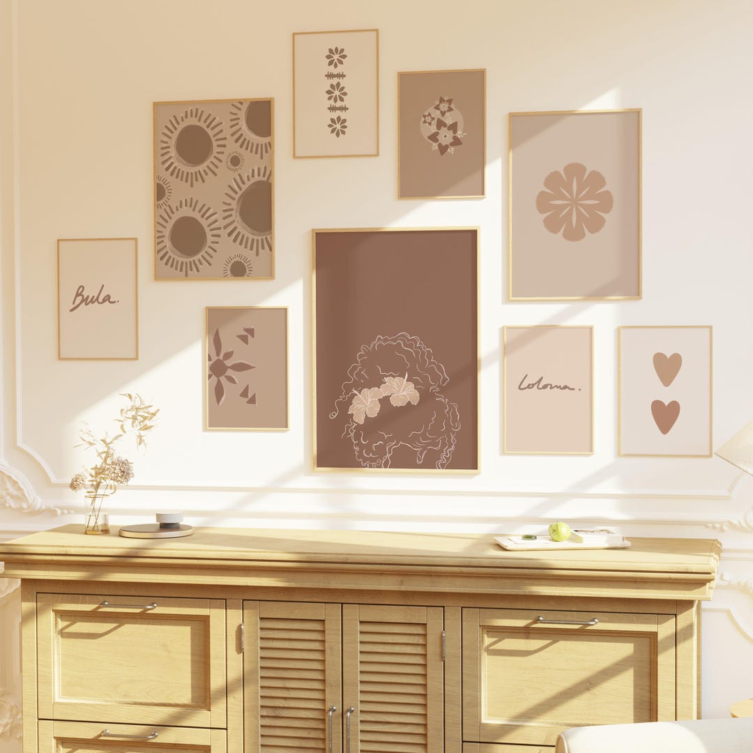 Fijian Masi Art Prints: Beige Minimalist Pacific Island Decor (digital ...