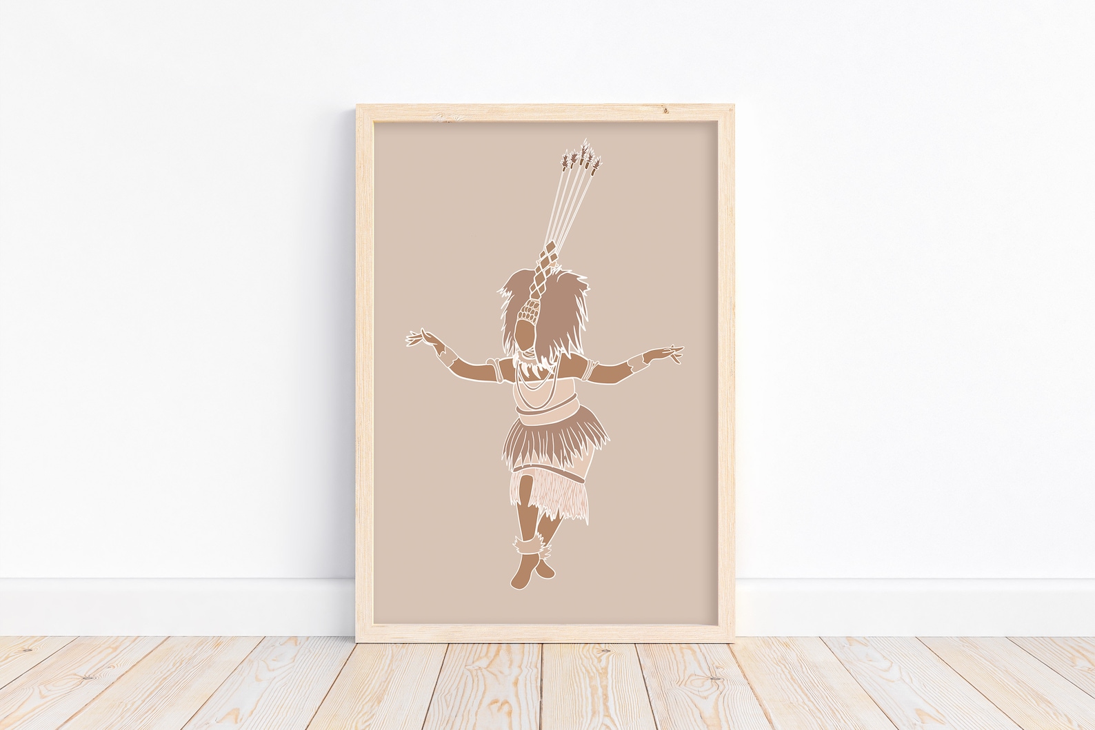 Samoan Girl Island Girl Series, Polynesian Pacific Islands Print Beige ...