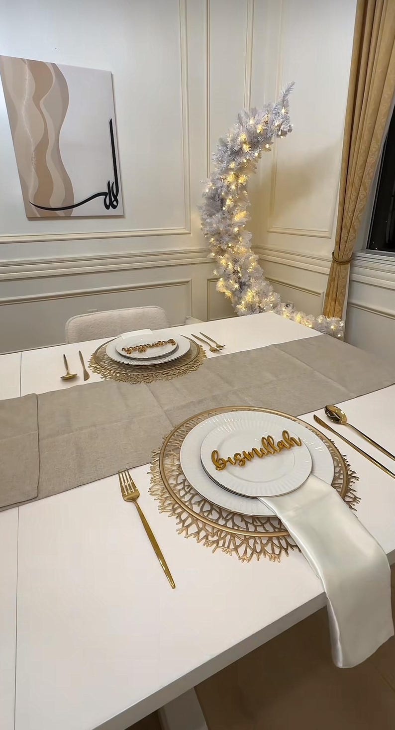 Islamic / Ramadan Plate Setting – Gold & Silver Eid Decor, Set of 6 - Etsy