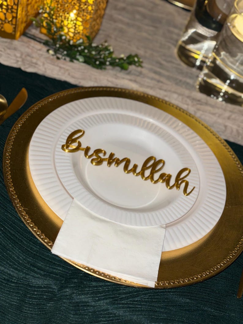 Islamic / Ramadan Plate Setting – Gold & Silver Eid Decor, Set of 6 - Etsy