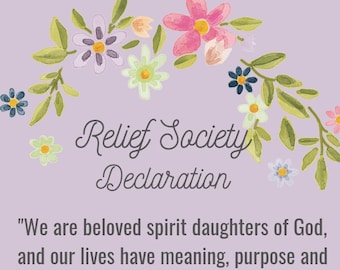 Relief Society Declaration Motto Theme Ministering Quote - Etsy