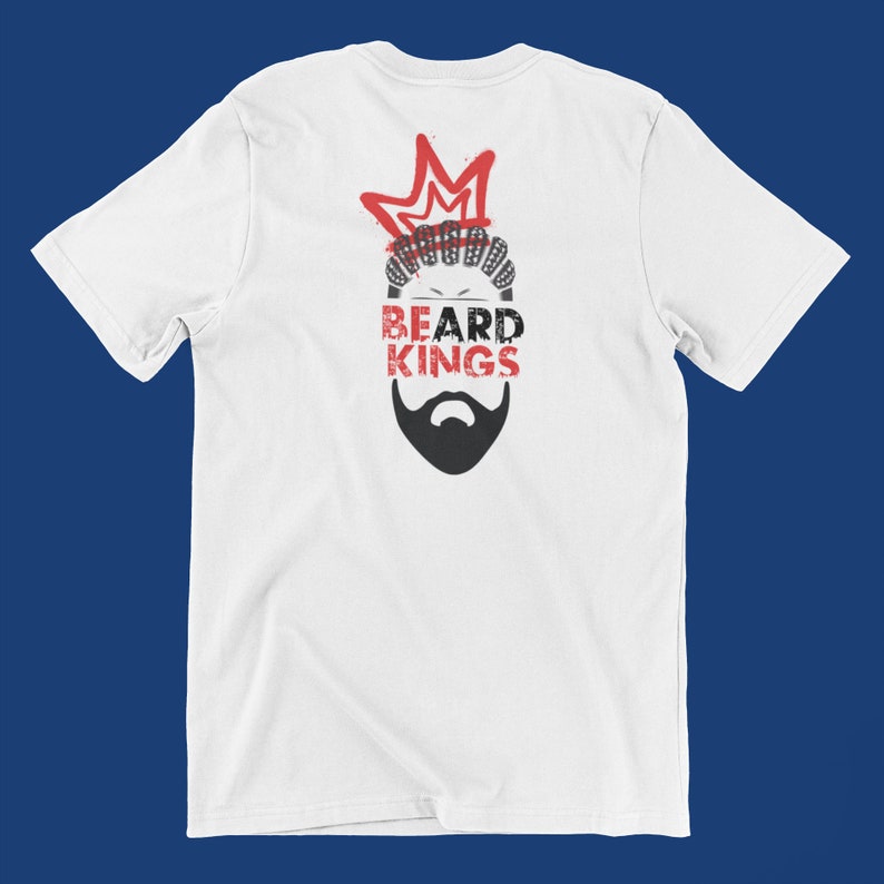 Beard Kings Black Bearded Man Gift Tee for Dads Fathers Boyfriend With ...