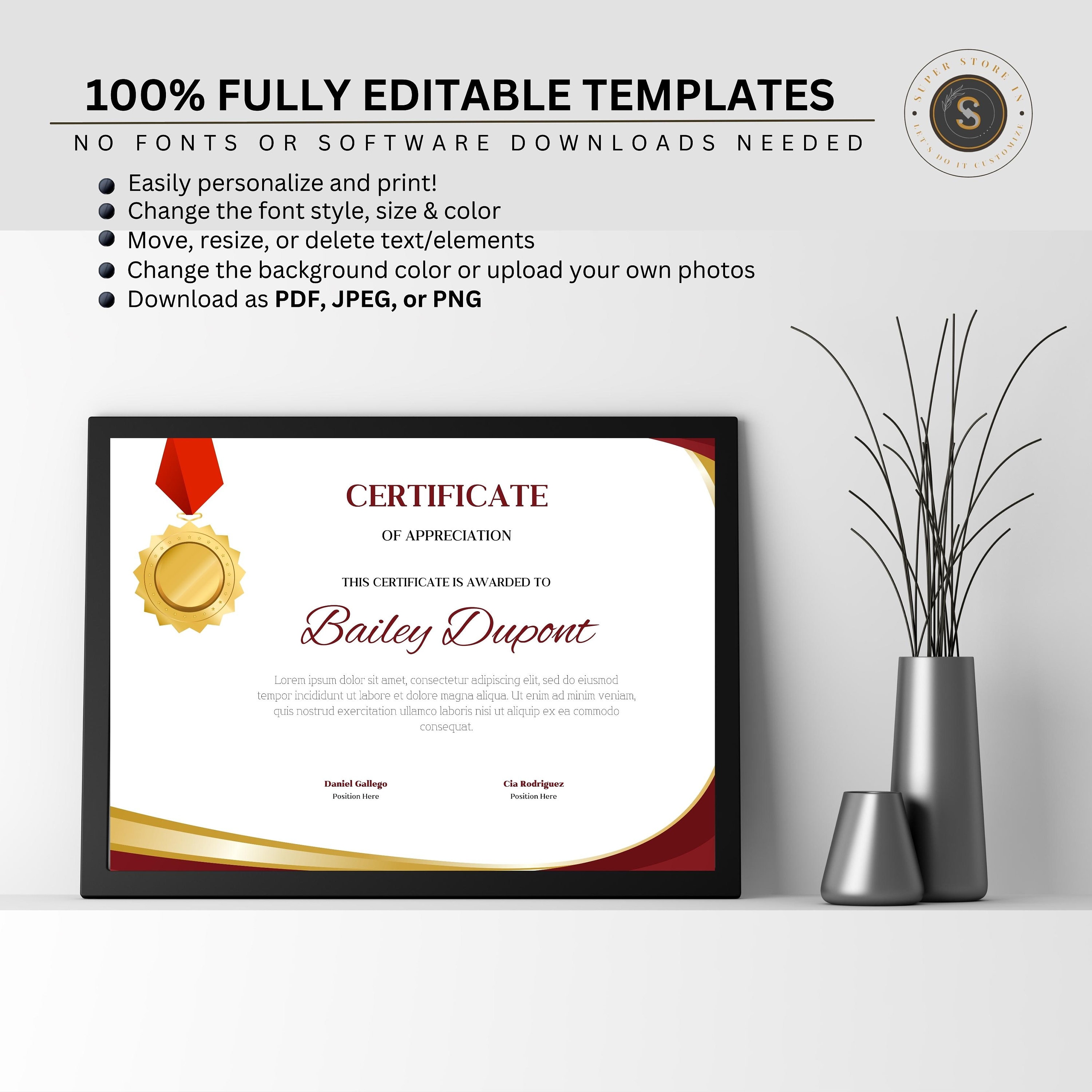 Printable Cia Certificates