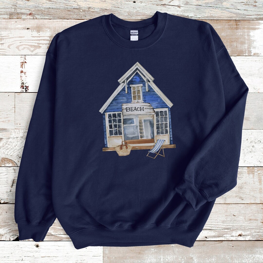 Beach Cottage Sweatshirt, Shirt With Beach House, Gift for Beach Lover ...