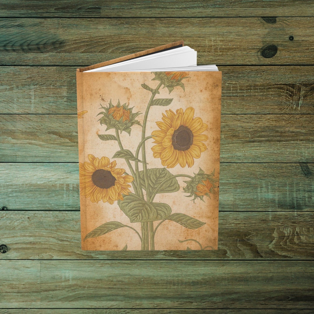 Sunflower Journal 2, Hardcover Lined Blank Personal Journal With Cool ...