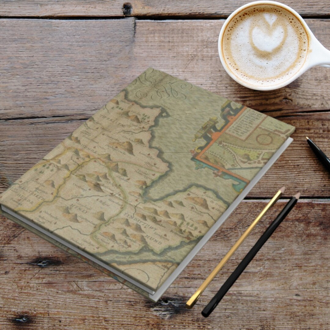 Old Map Travel Journal , Ancient Map Journal , Hardcover Lined Blank ...
