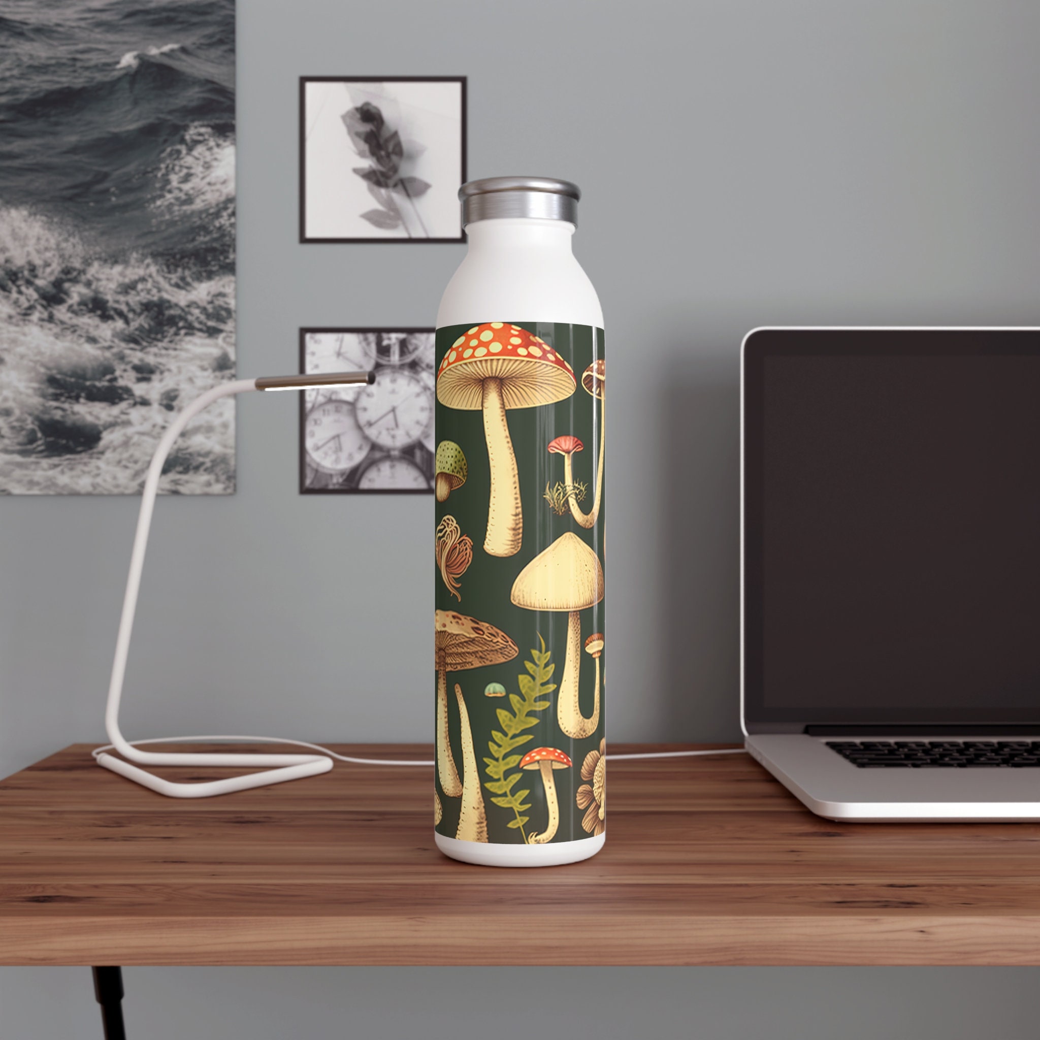 Mushroom Water Bottle Cottagecore Water Bottle Slim Metal - Etsy