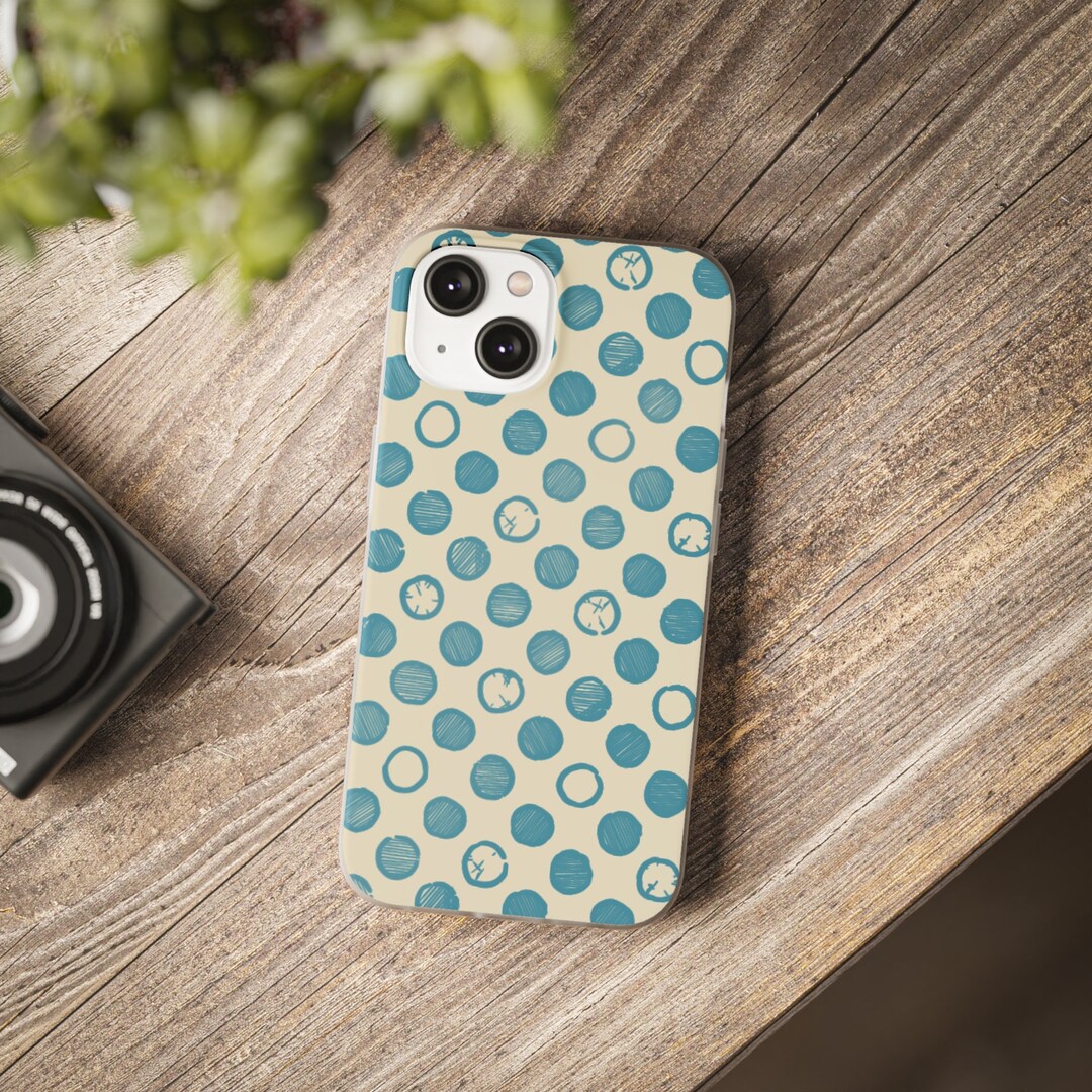 Retro Hand Drawn Circle Phone Case, Flexible Case With Circle Pattern ...