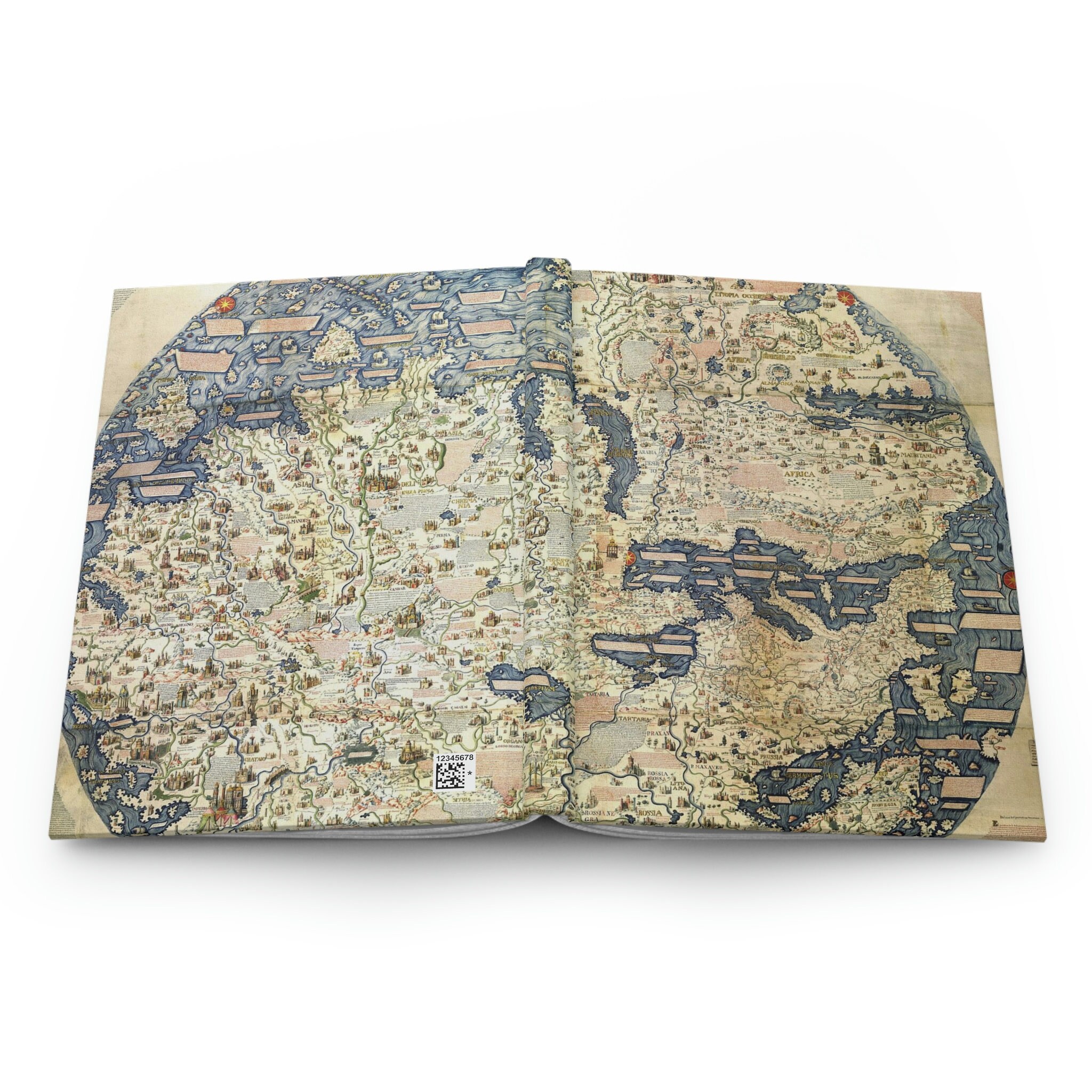 Old Map Travel Journal , Vintage Style Map Journal , Hardcover Lined ...