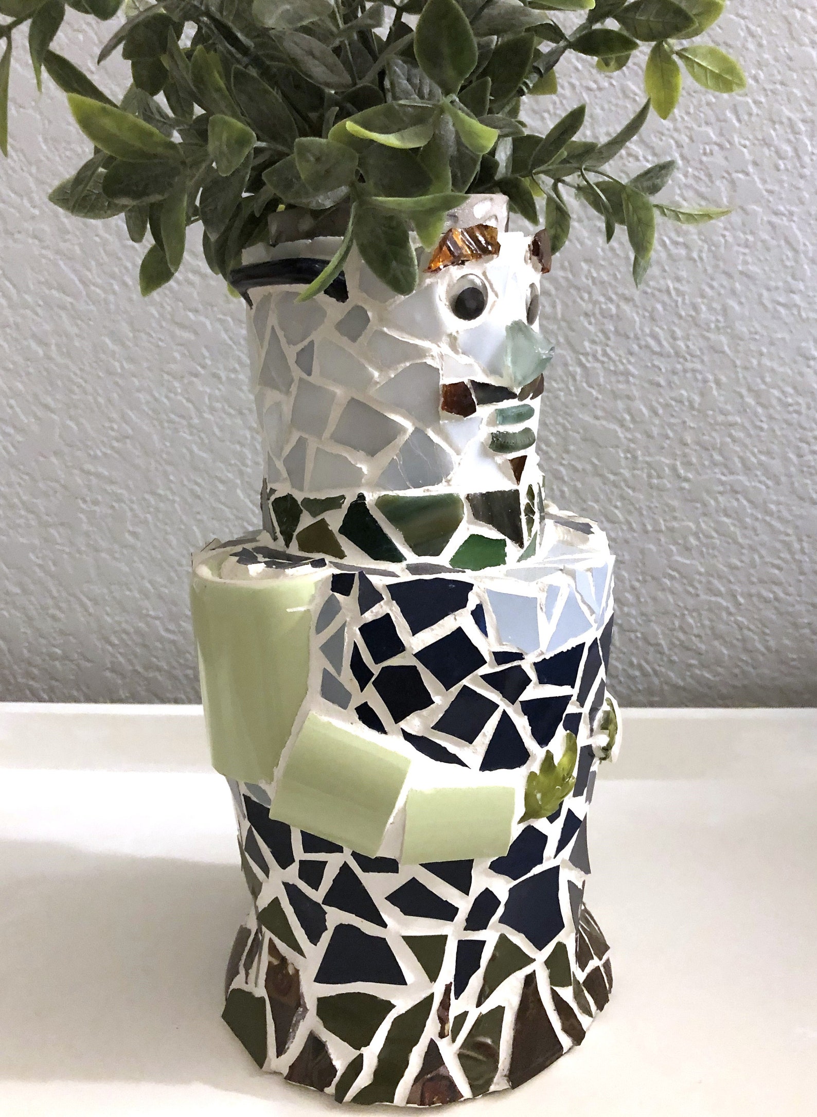 Mosiac Garden Man Planter - Etsy