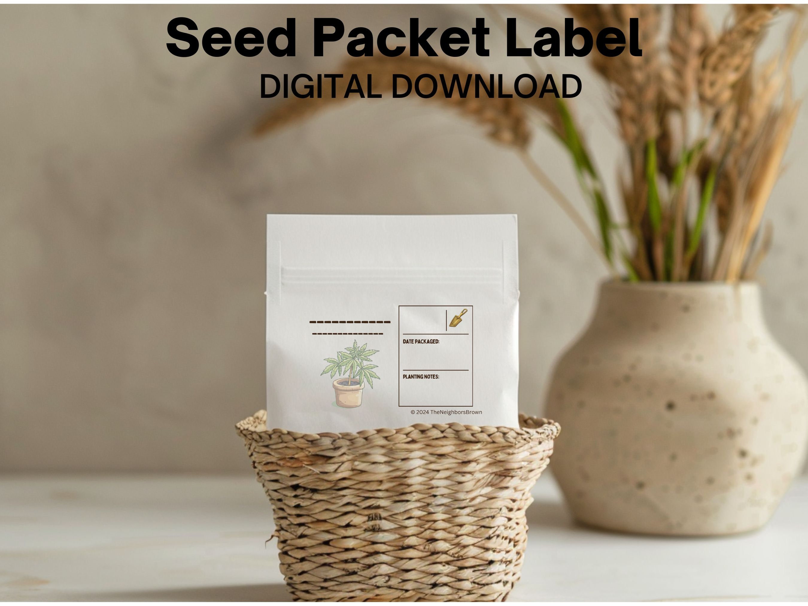 Printable Seed Packet Label for Home Gardening and Homegrowing Plant ...