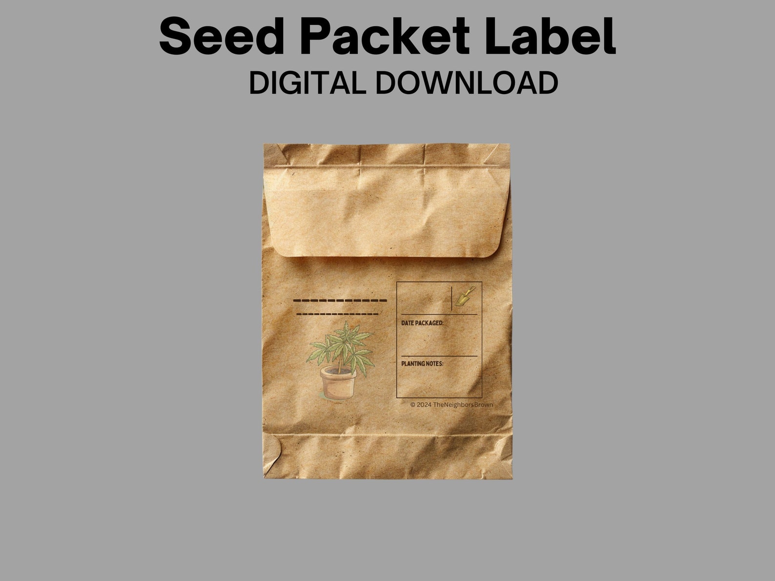 Printable Seed Packet Label for Home Gardening and Homegrowing Plant ...