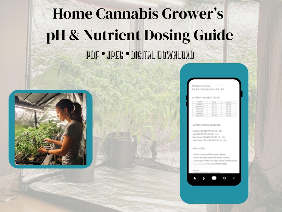 Cannabis Ph and Nutrient Dosing Chart | Soil, Hydroponics (printable ...