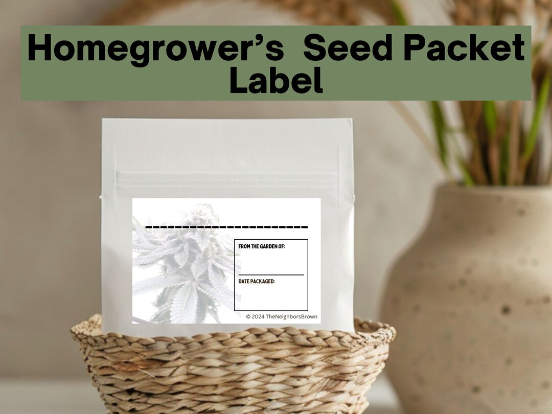 Seed Packet Labels Printable Cannabis Art Digital Download Homegrowing ...