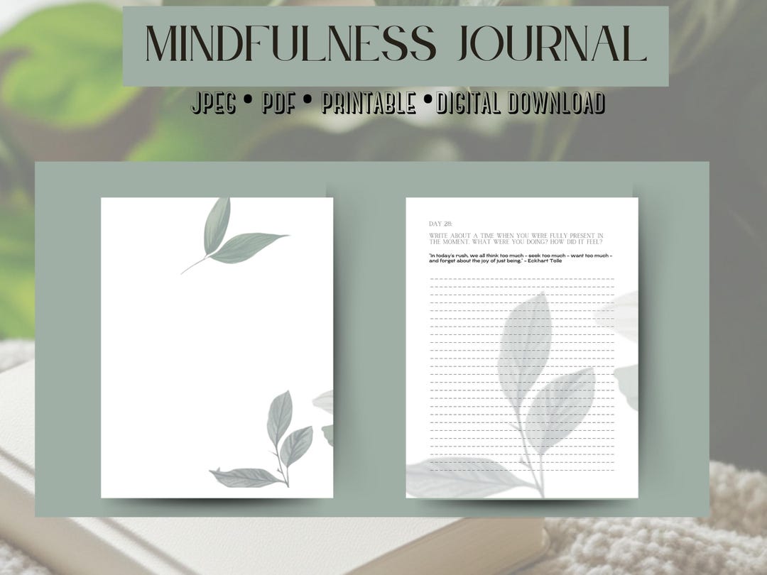 Minimalist Printable Mindfulness Journal I Self Care Diary I Biophile ...