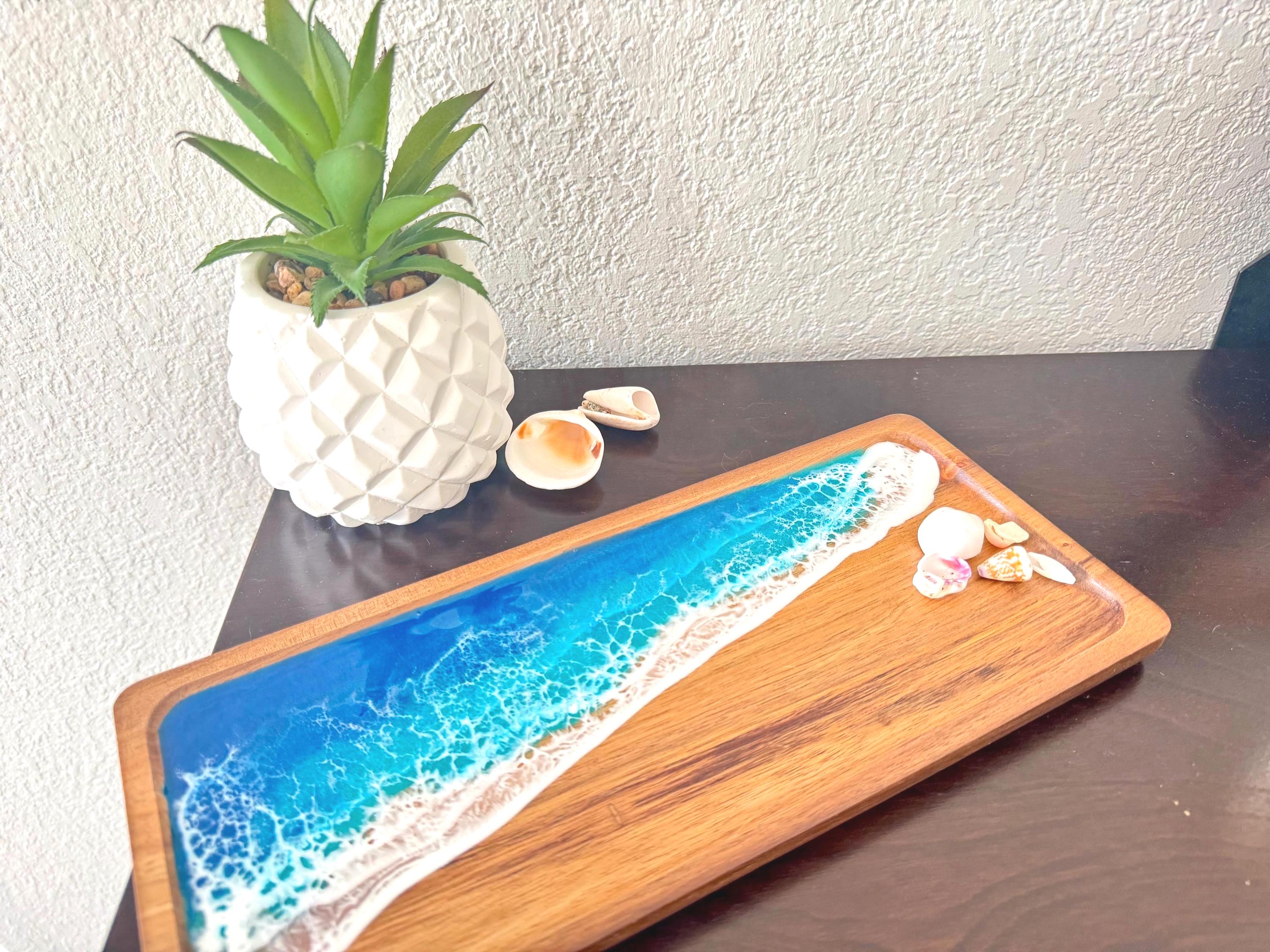 Resin Ocean Wave Trinket Tray for Beach Lover’s, Beachhouse Coastal ...