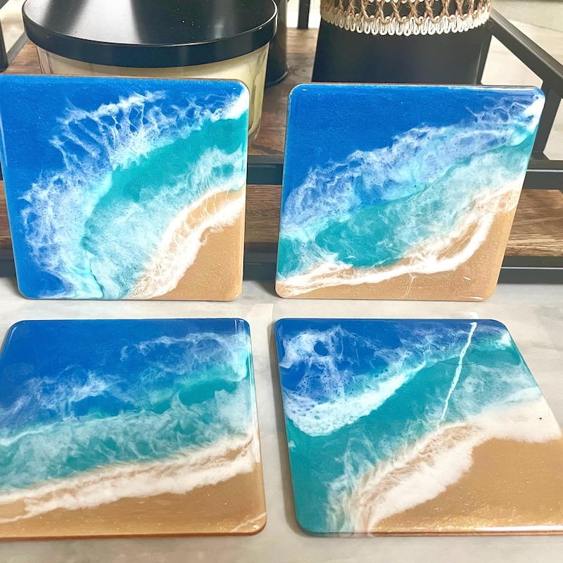 Wooden Resin Coasters - Etsy