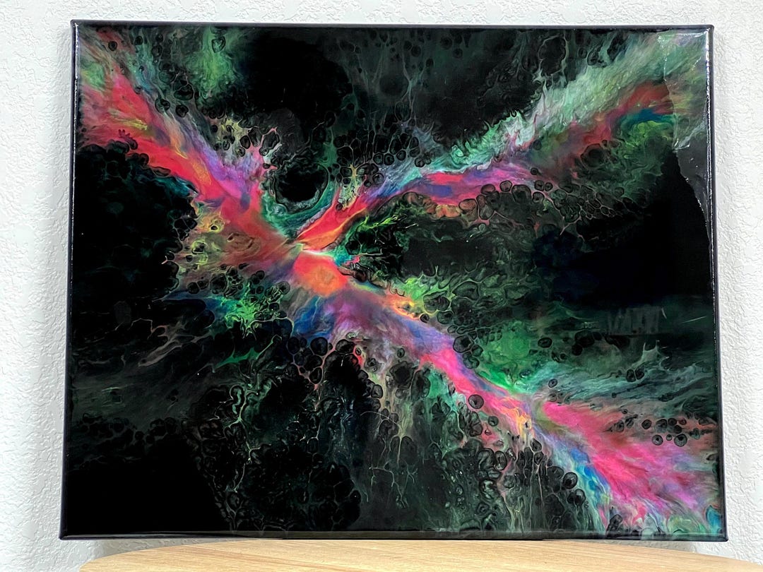 Abstract Fluid Art Painting: Vibrant Colors on 16x20 Canvas - Etsy