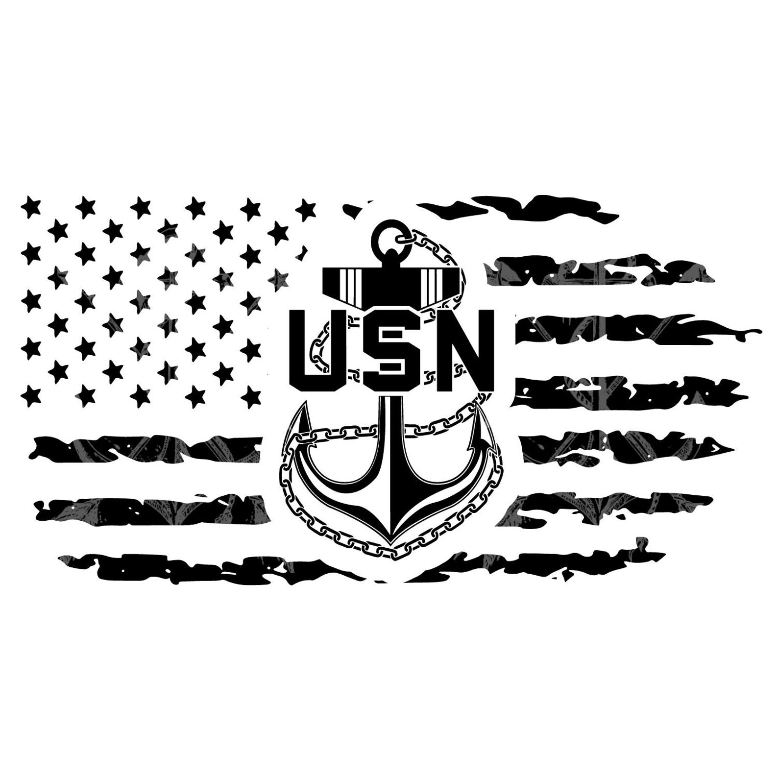 Chief Petty Officer Anchor and Distress Flag SVG - Etsy
